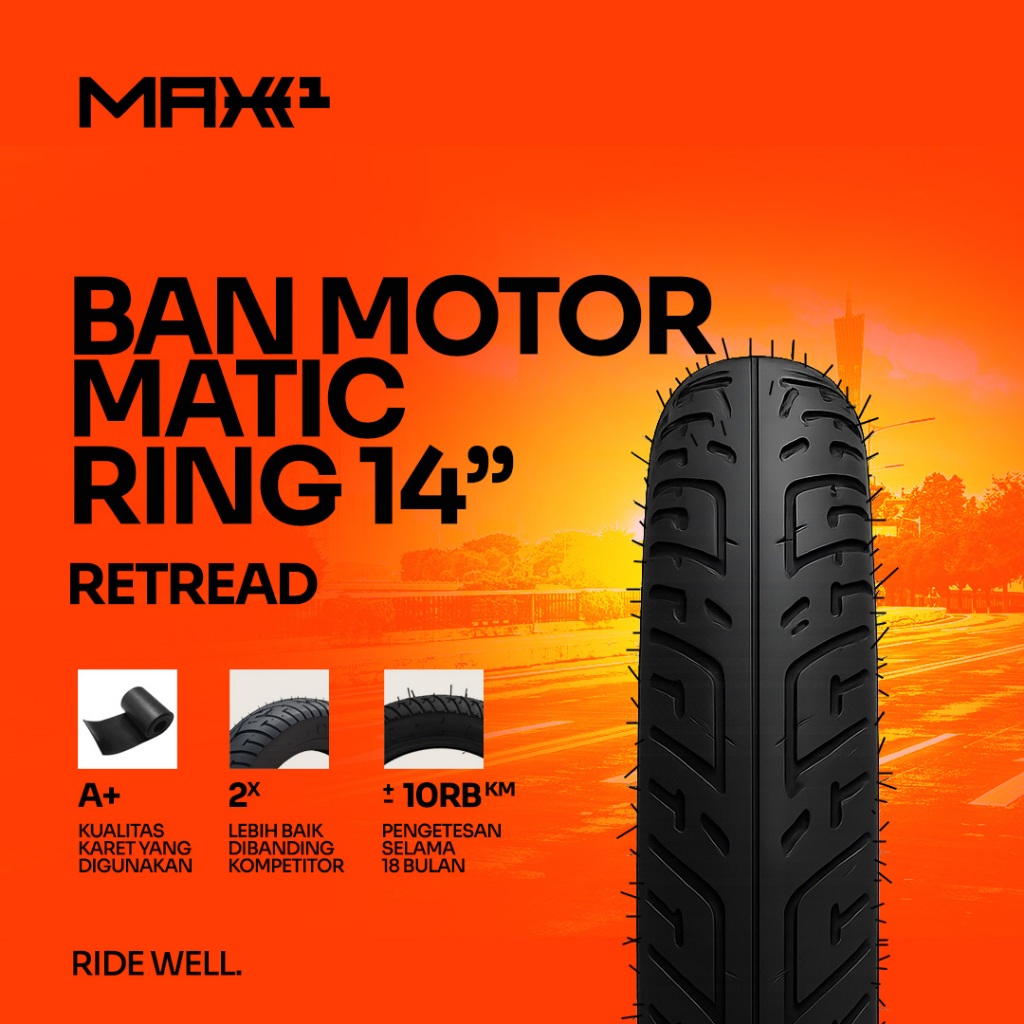 Jual Maxx1 Ban Motor Matic Luar Ring 14 Retread Tyre | Shopee Indonesia