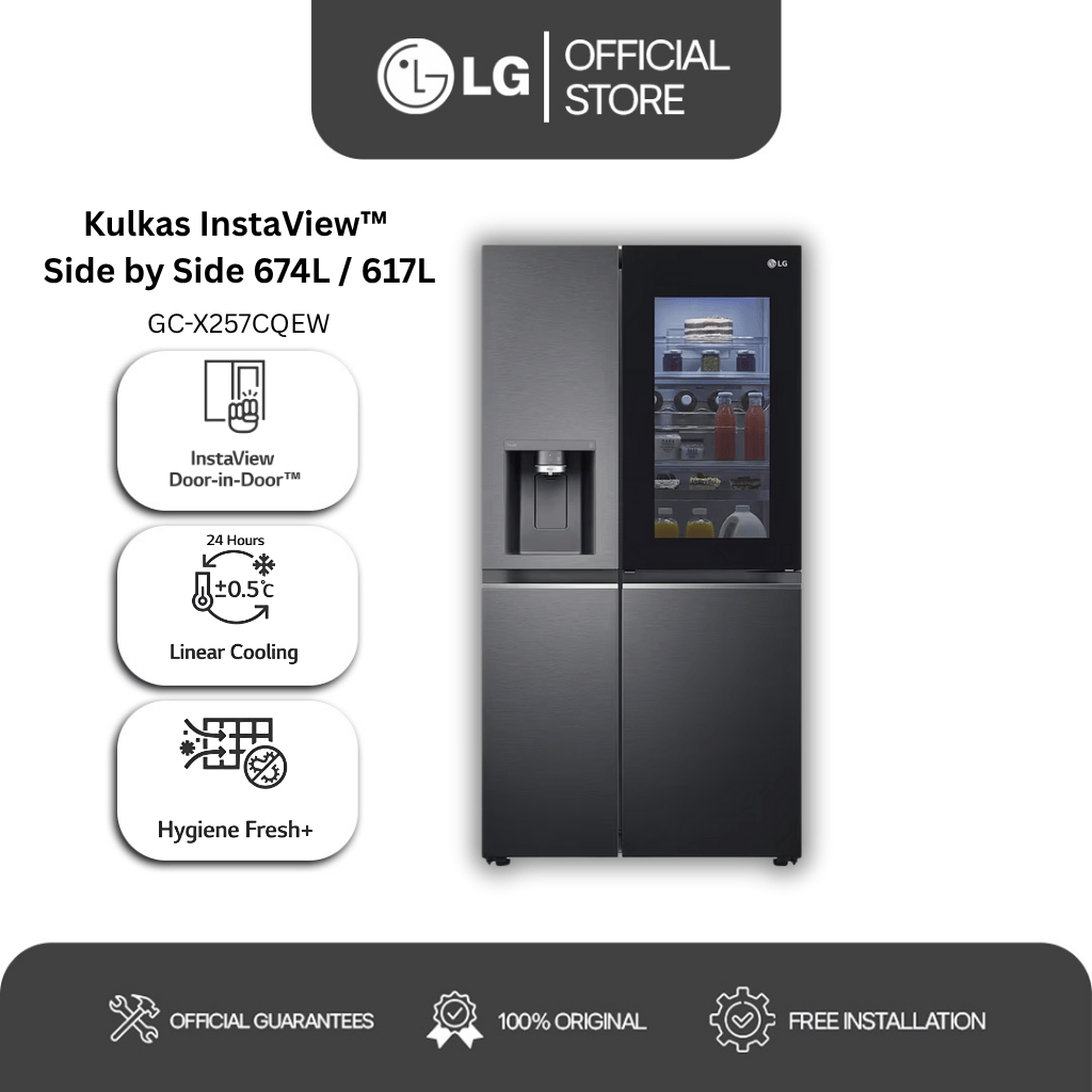Jual LG Kulkas InstaView™ Side by Side Kapasitas 674L/617L| Dispenser | UVNano | Inverter ...