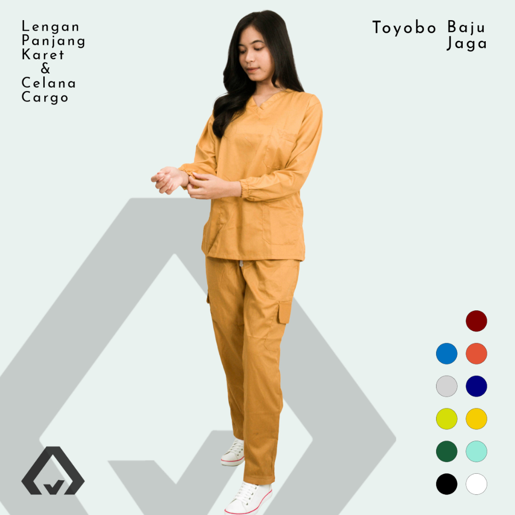 Jual Set Baju OK Lengan Panjang Karet Cargo Toyobo Seragam Medis Jaga ...