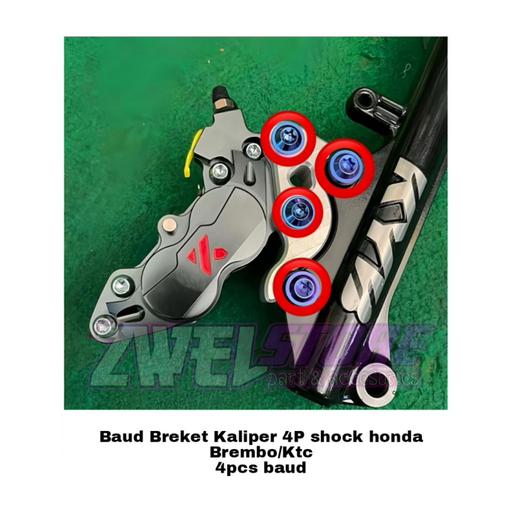 Jual Baud Titanium Kaliper 4P Shock Honda/Yamaha Brembo/Ktc Titanium ...