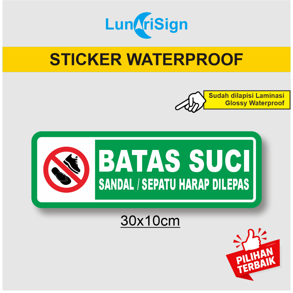 Jual STICKER BATAS SUCI SANDAL / SEPATU HARAP DILEPAS WATERPROOF ...
