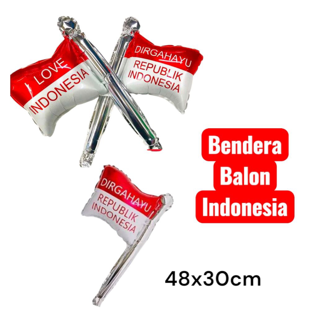 Jual Bendera Balon Foil HUT RI Bendera Merah Putih Balon Foil | Shopee ...