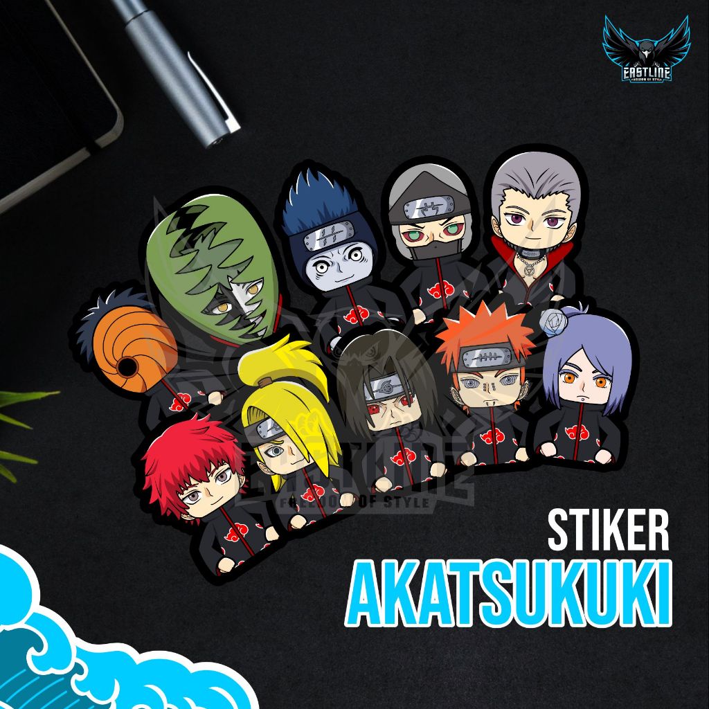 Jual Stiker Sticker Anime Naruto Akatsuki Chibi Cute Lucu Laptop Motor ...