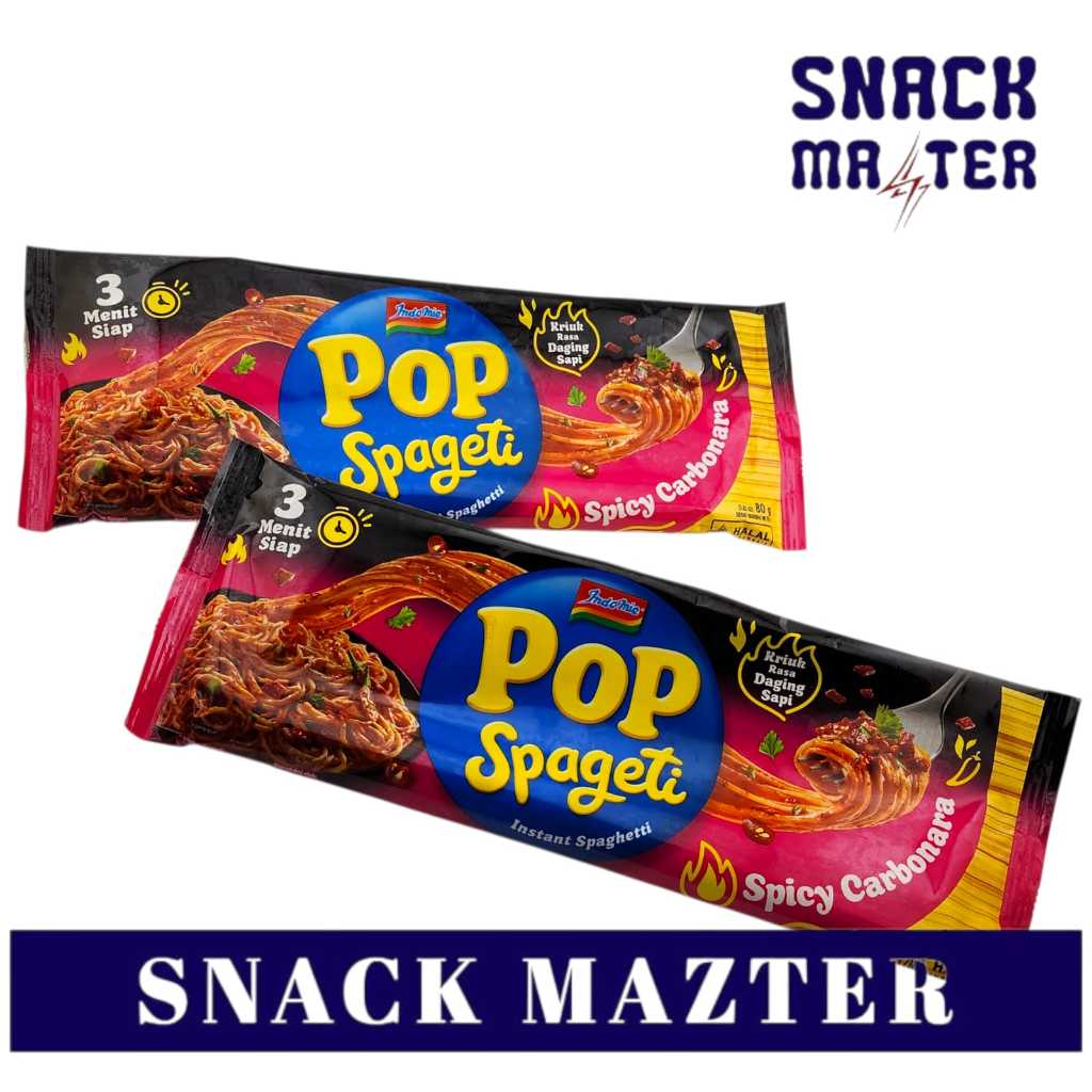 Jual Indomie Pop Spaghetti Spicy Bolognese & Carbonara - Netto 80gr ...