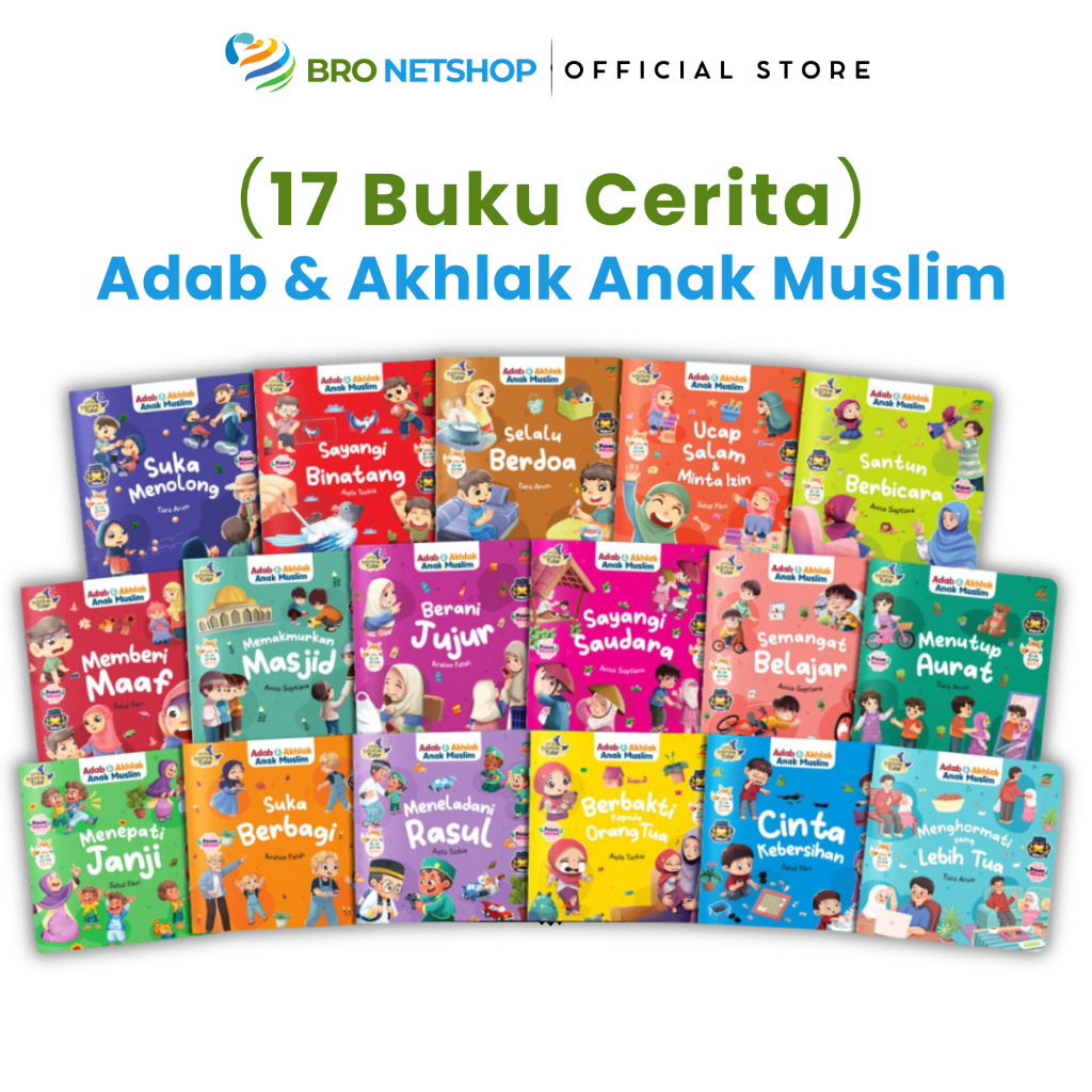 Jual 17 Buku Seri Cerita Adab Dan Akhlak Anak muslim sebelum tidur Islami Umur 1 2 3 Tahun Tk Sd ...