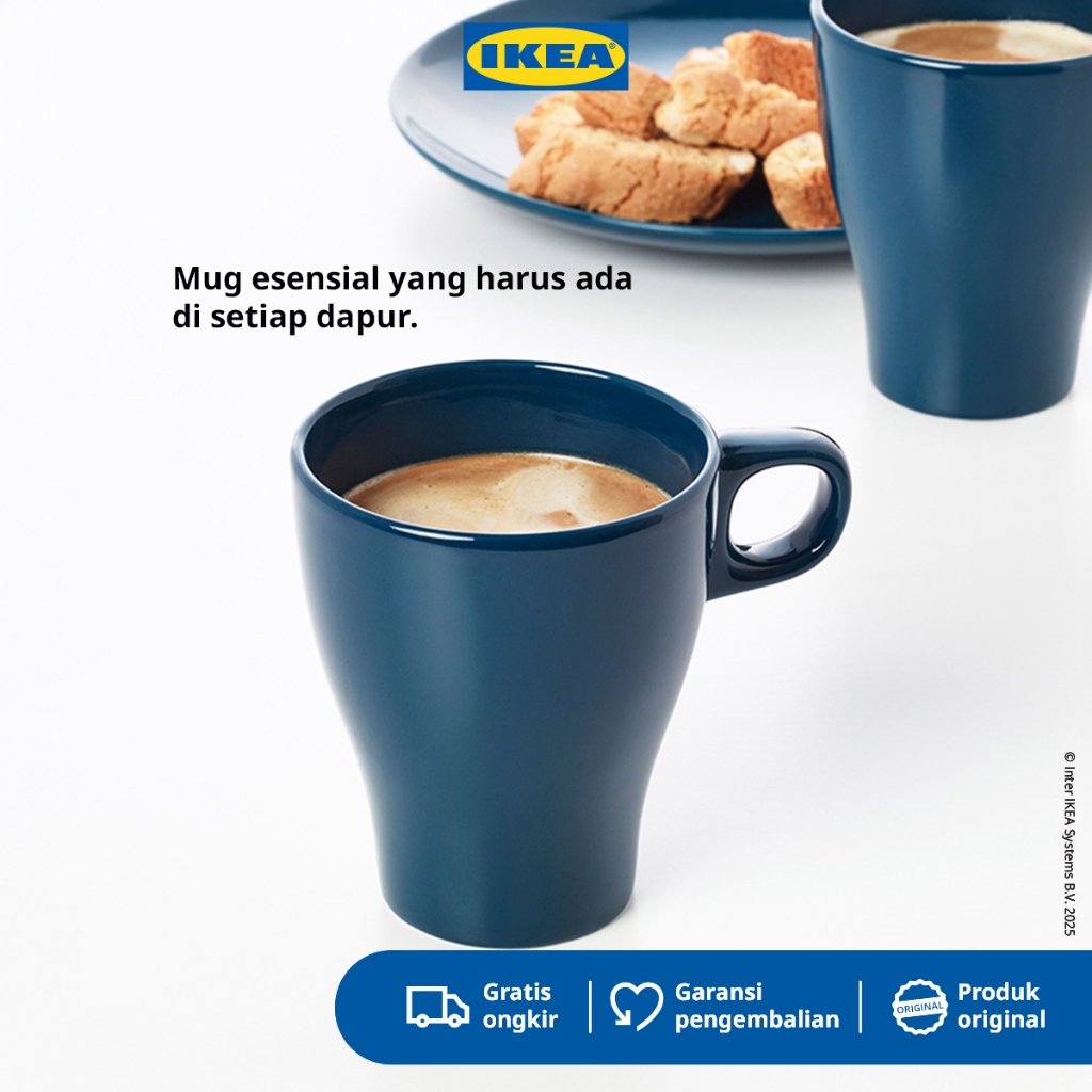 Jual IKEA FARGRIK Cangkir Kopi atau Teh 250 ml - Biru Tua | Shopee ...