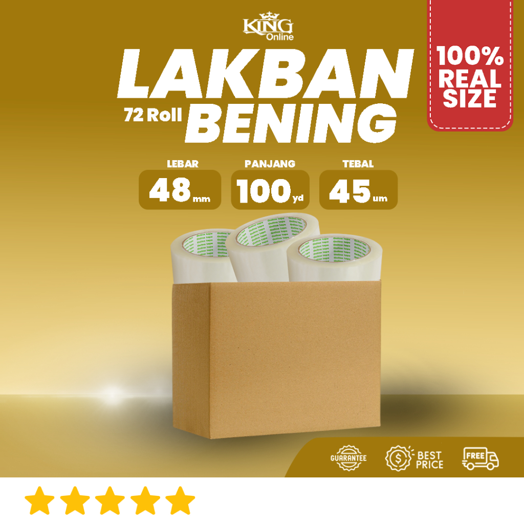 Jual 1 DUS Lakban Bening 48 MM X 100 Yard PURE Ukuran Asli REAL ONLINE ...