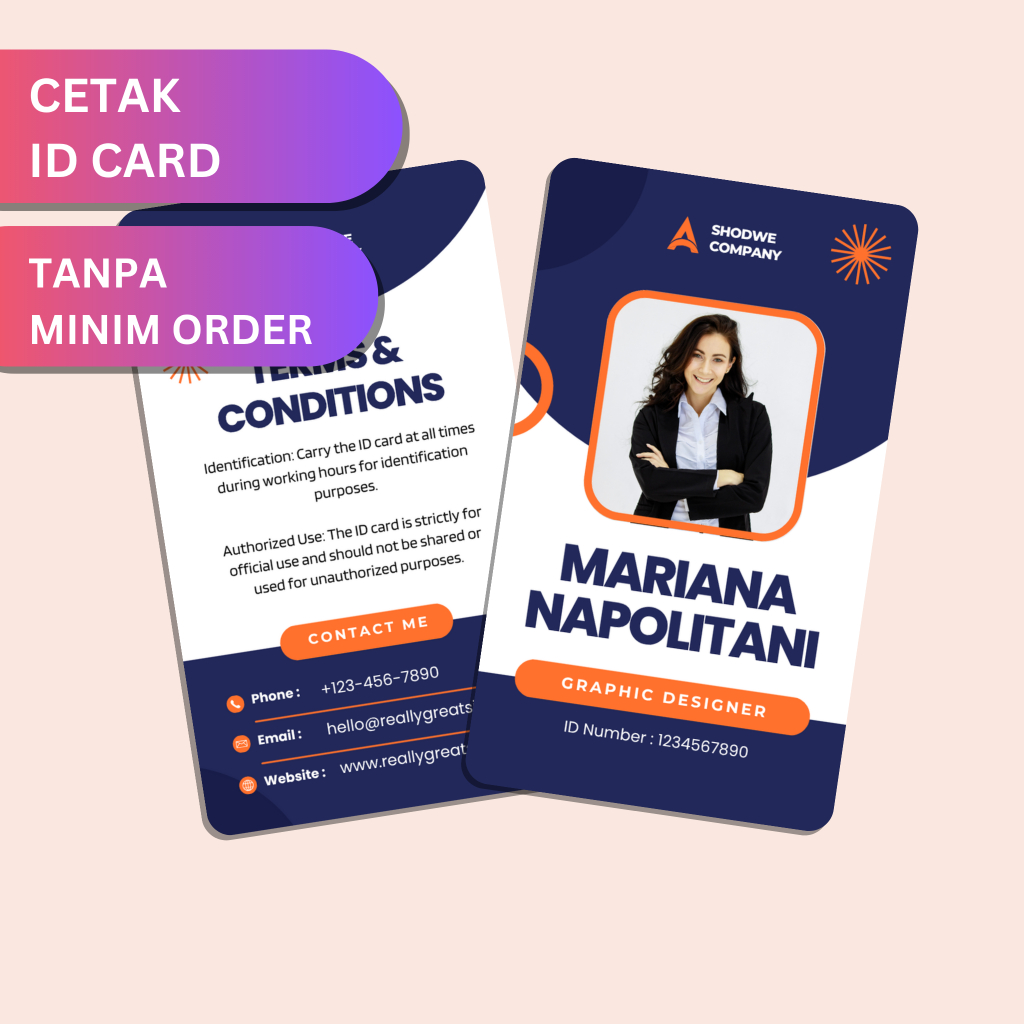 Jual Cetak ID Card Plastic PVC Kartu Member Karyawan 1 SISI / 2 SISI | Shopee Indonesia