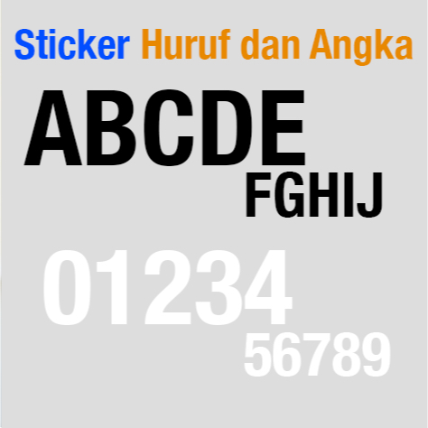 Jual Stiker Sticker Huruf Angka Alphabet Nomor Dekorasi Label Tempel ...