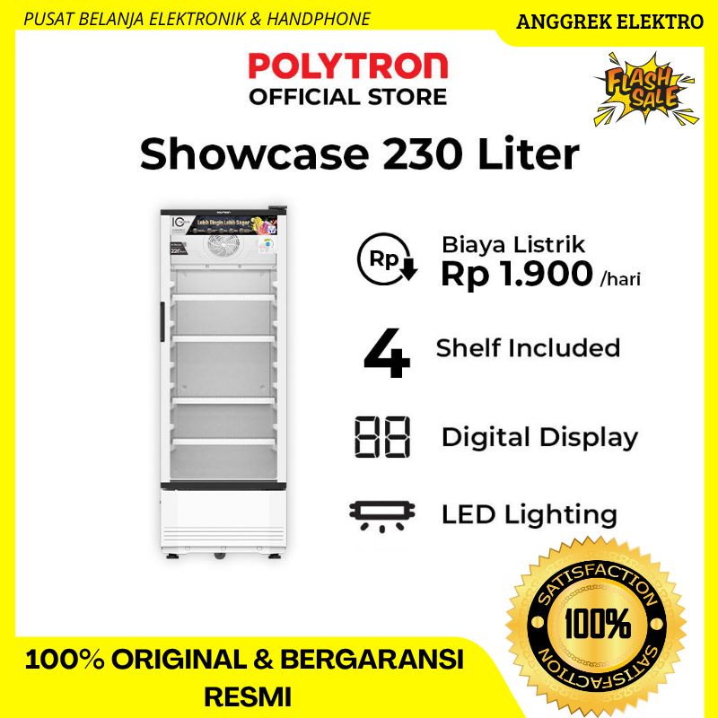 Jual POLYTRON Showcase SCN-220 4rak Lemari Pendingin Minuman 230 Liter ...