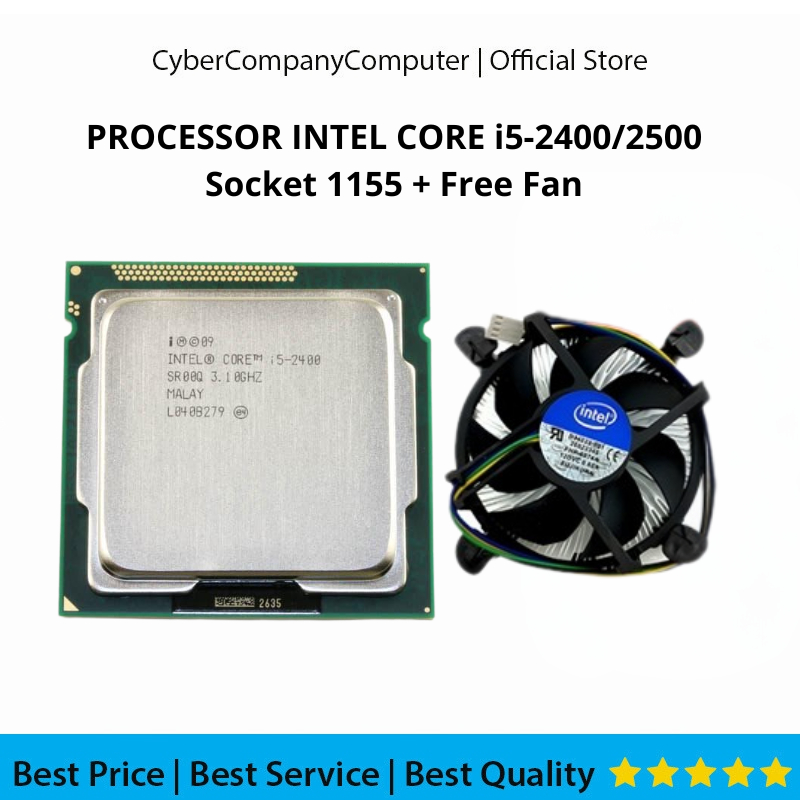 Jual Processor Intel Core i5-2400/2500 Gen2 LGA 1155 3.10GHz + Free Fan ...