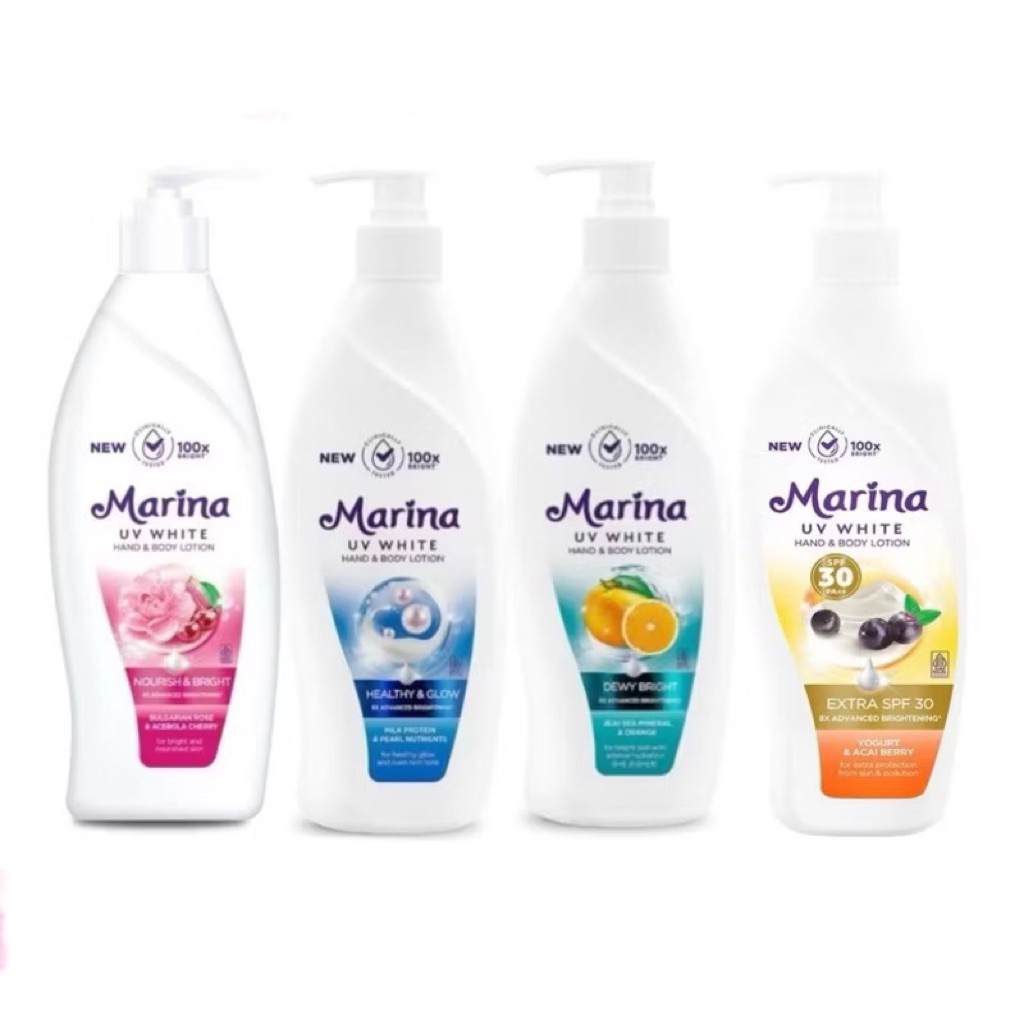 Jual Marina Uv White Hand & Body Lotion Healthy & Glow 350 ml Pump ...