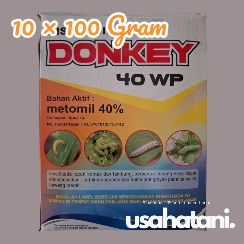 Jual 10 Pcs DONKEY 40WP 100 Gram Insektisida Metomil Untuk Hama Ulat ...