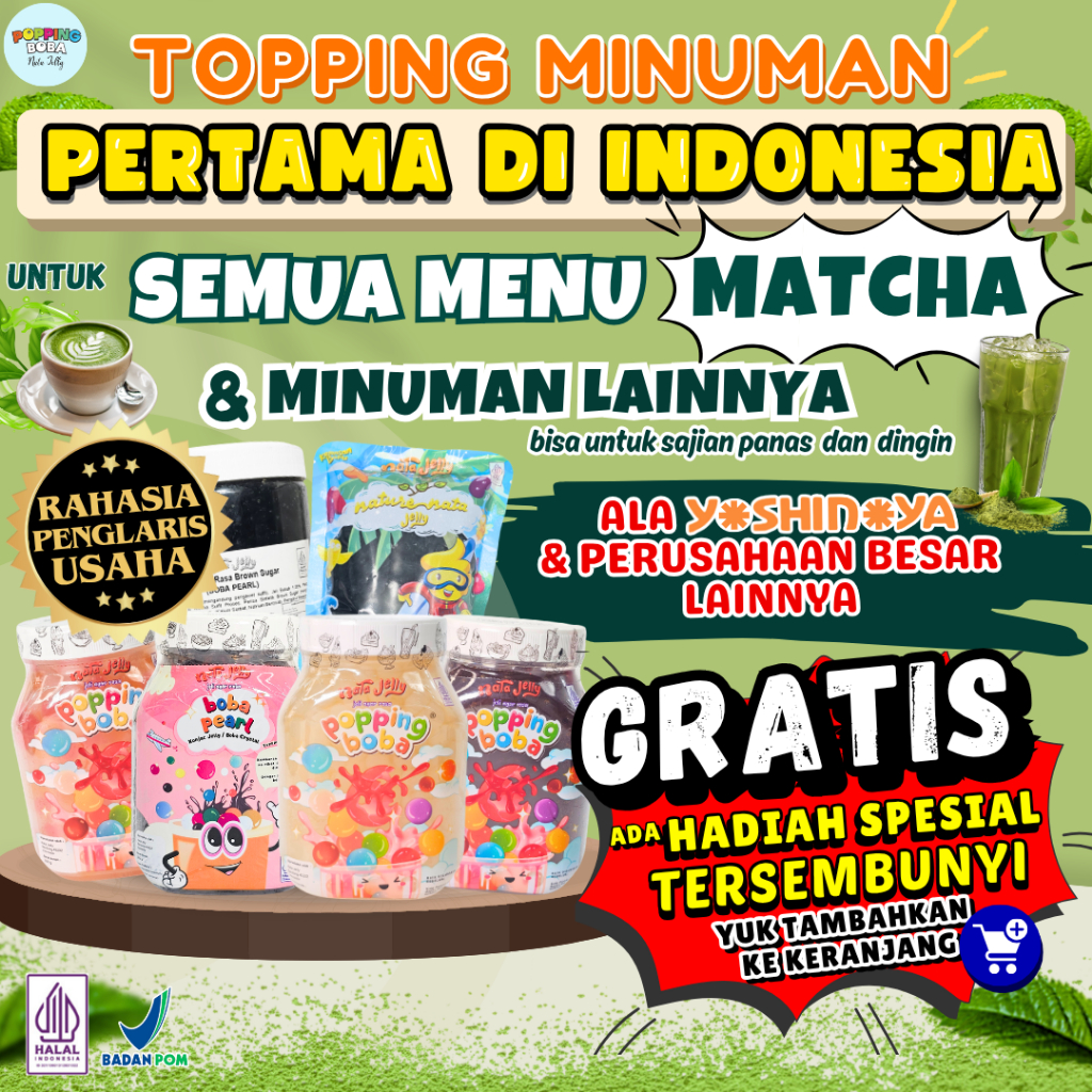 Jual ToppingMinumanMatchaPertamadiIndonesiaTemanUntuk Bubuk Powder ...