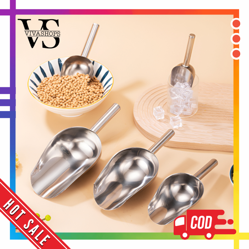 Jual Sekop Es Stainless Serbaguna Sendok Sekop Es Measure Scoop Sweet ...