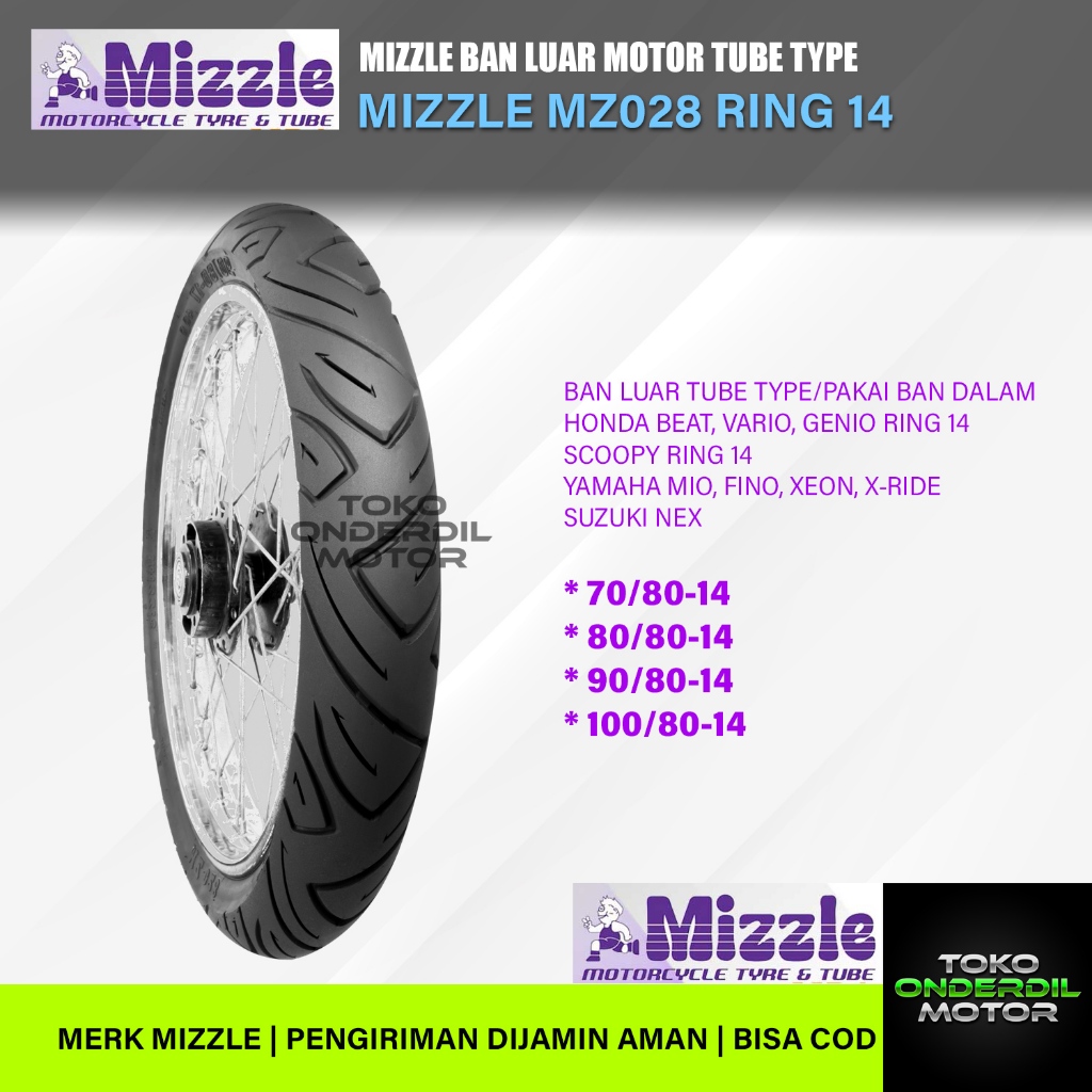 Jual Mizzle Ring 14 Tipe MZ028 BAN MOTOR - UKURAN 100/80-14, 90/80-14 ...