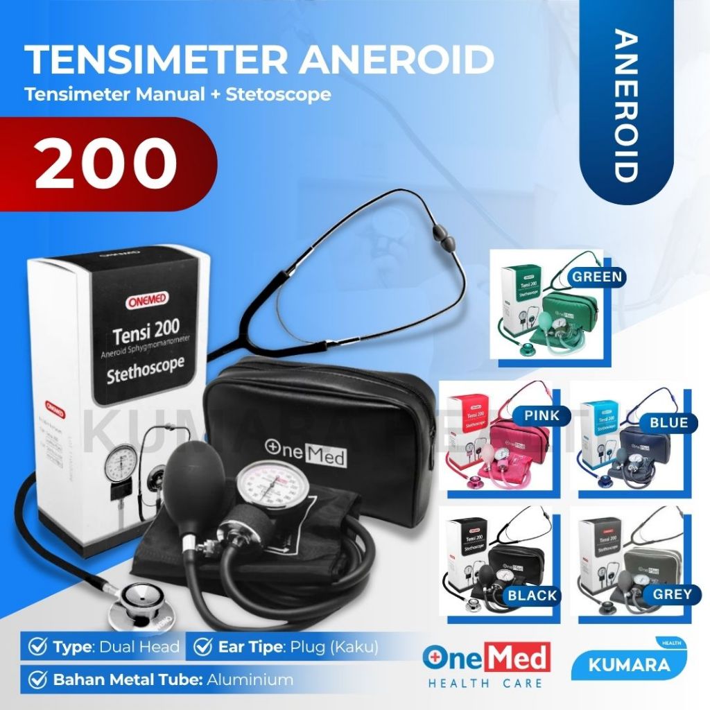 Jual ONEMED -Tensimeter Aneroid 200 + Stethoscope / Tensimeter Manual ...