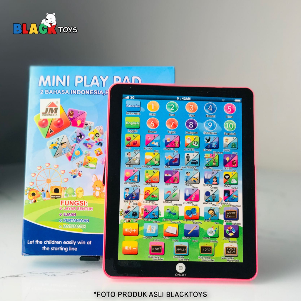 Jual BlackToys - Mini Play Pad Anak 2 Bahasa | Mainan Edukasi Bahasa ...