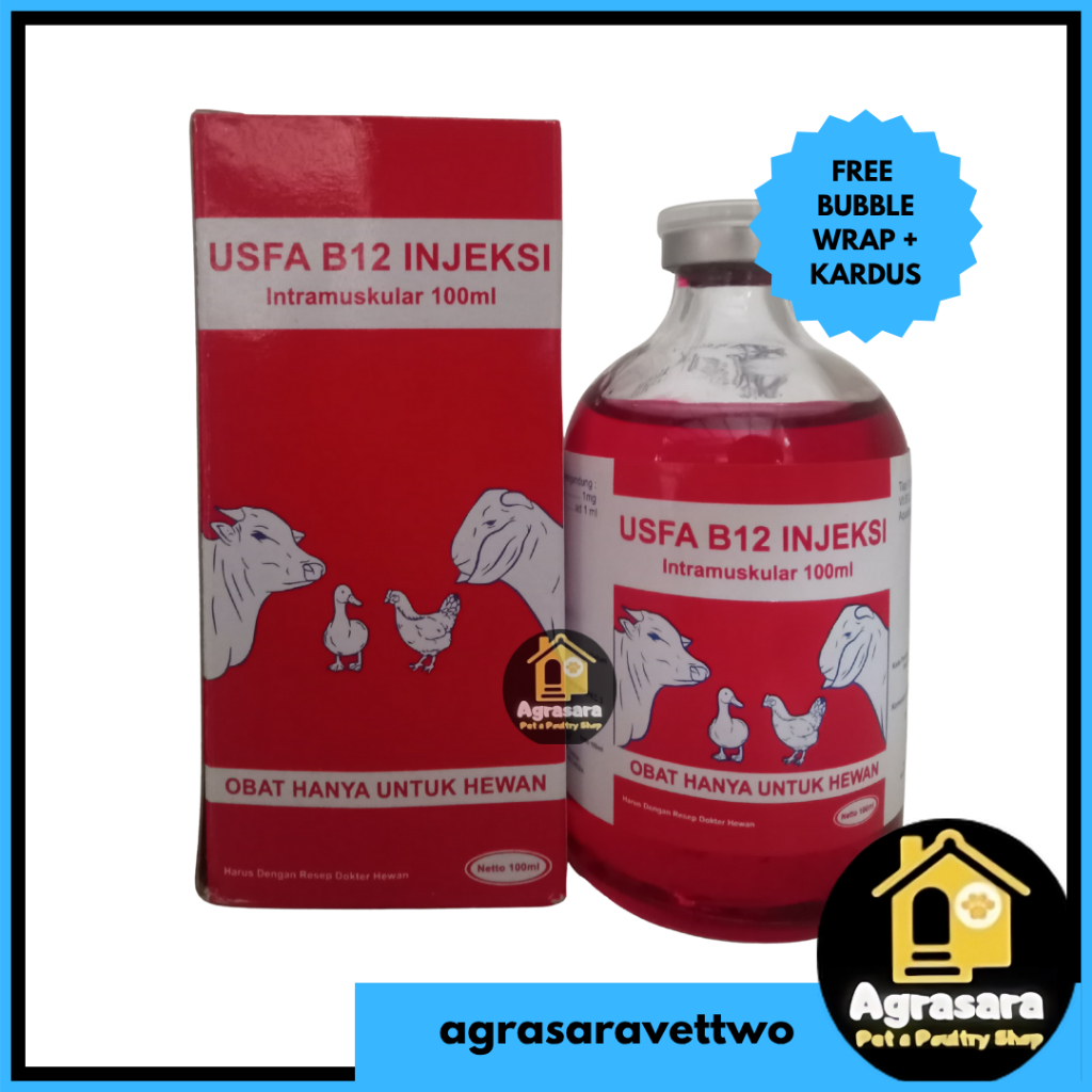 Jual VITAMIN B12 100ml USFA - VITAMIN ternak sapi kambing- mirip ...