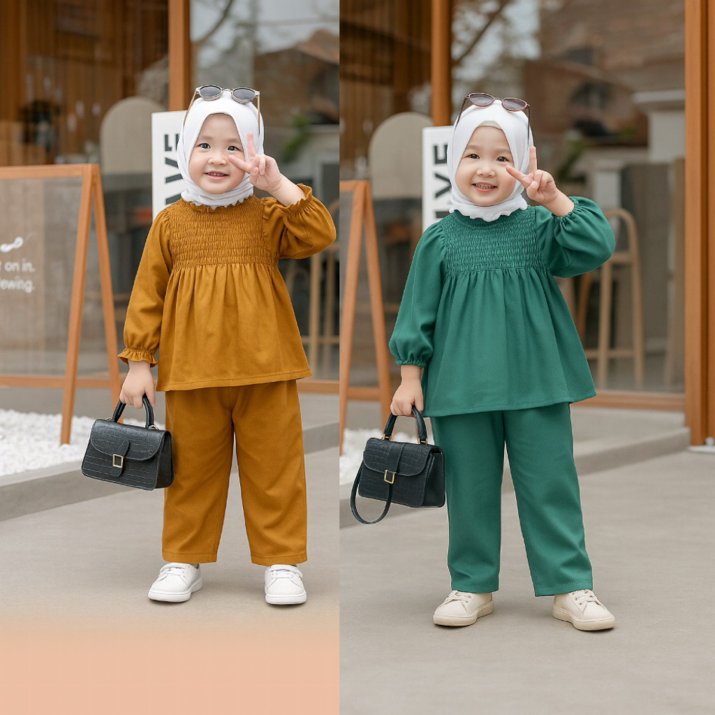 Jual Baju Setelan Stelan Anak Perempuan Muslim Rayon Anak Perempuan ...