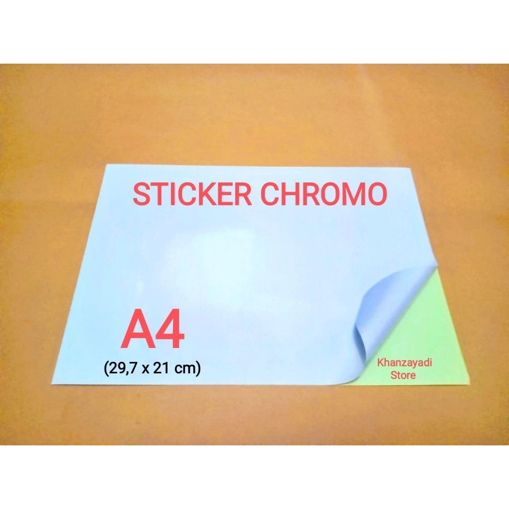 Jual Stiker label A4 Kertas stiker chromo glossy A4 sticker chromo ...