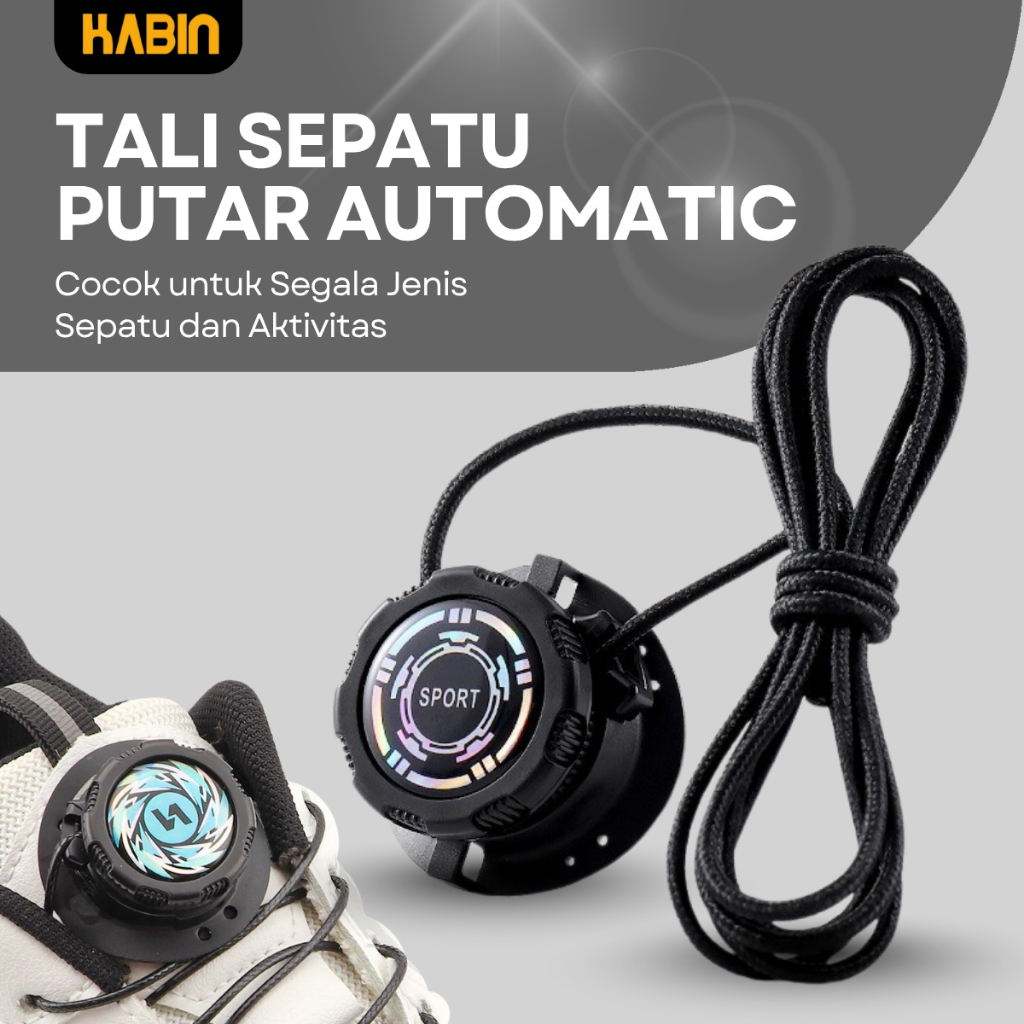 Jual 1 set 2 pcs Tali Sepatu Putar Automatic Rotating Shoelace Buckle ...