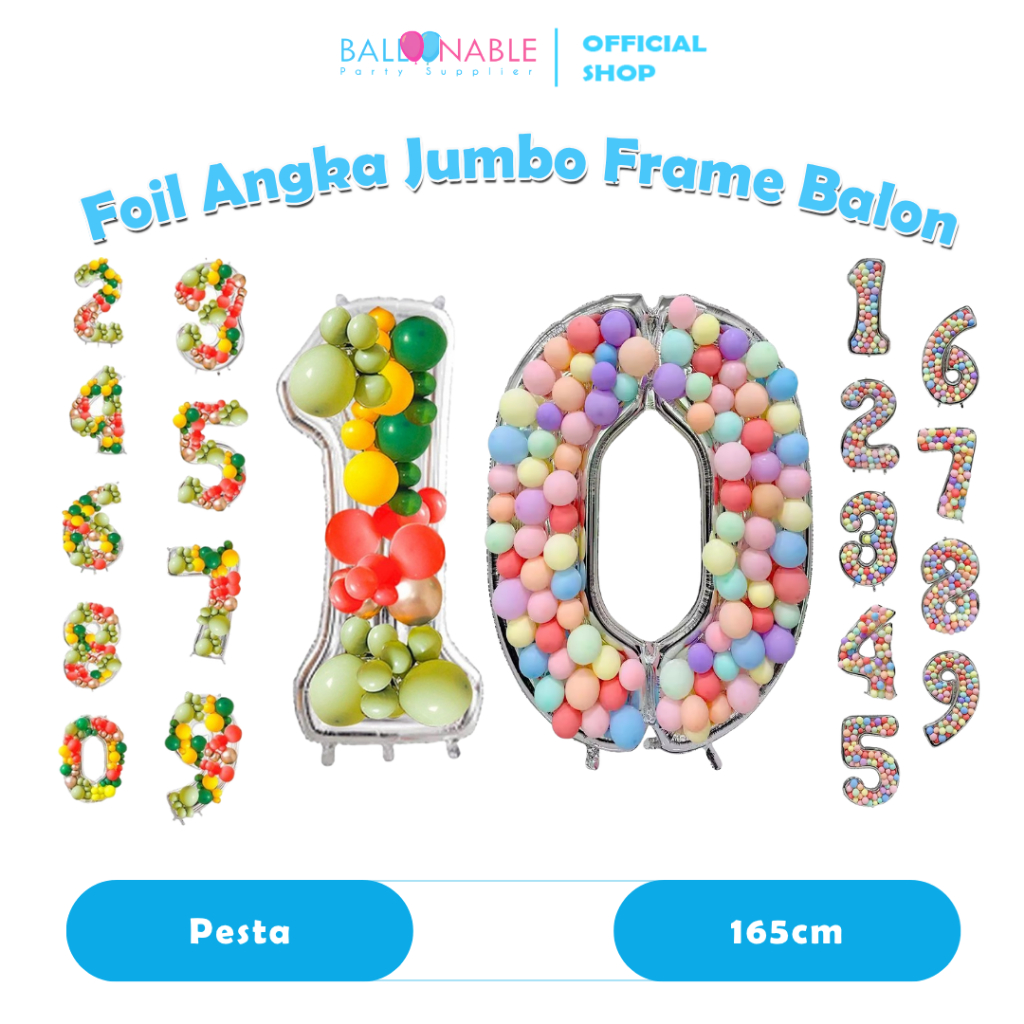 Jual Balon Foil Angka Jumbo Frame Balon 165cm | Shopee Indonesia