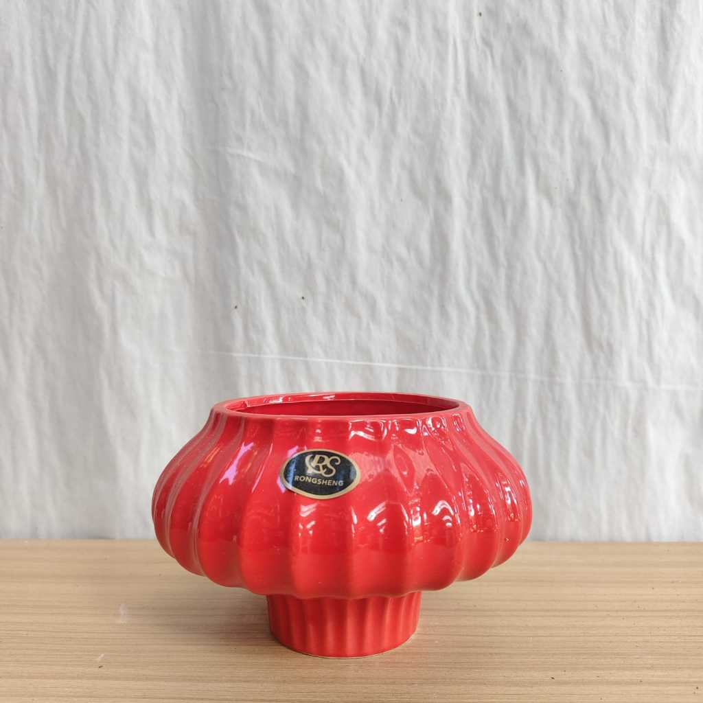 Jual Pot keramik pot tanaman hias pot bunga pot mini model bunga warna ...