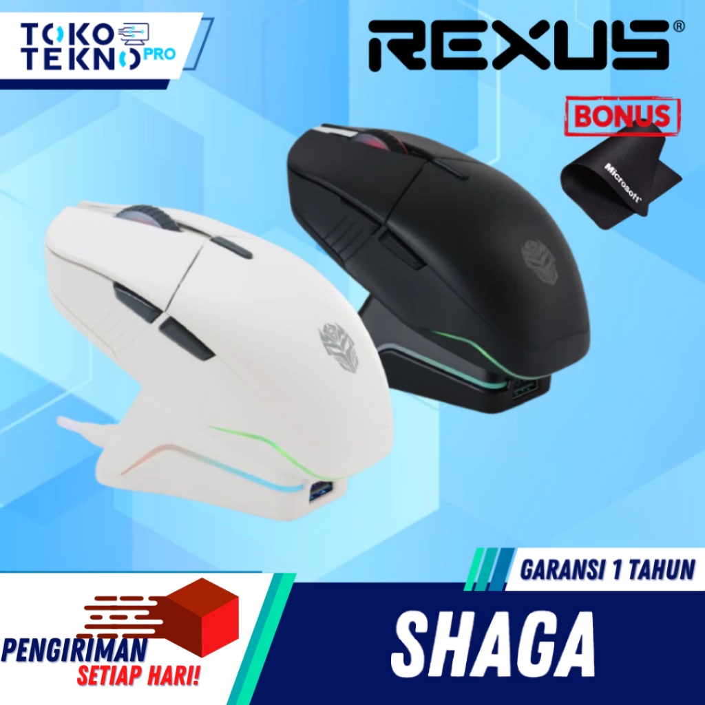 Jual Rexus Shaga RX-130 Mouse Gaming Wireless With Charging Dock ...
