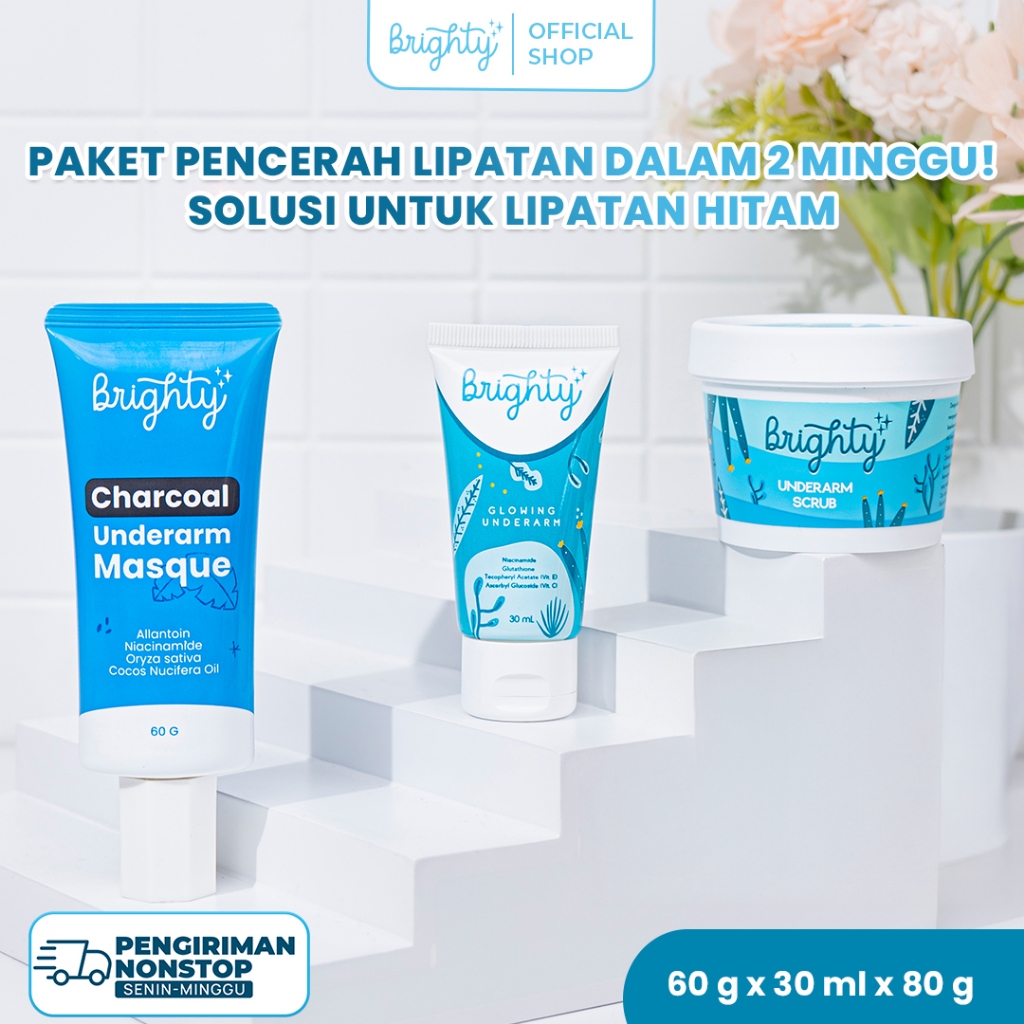 Jual Brighty Charcoal Underarm Masque X Glowing Underarm X Underarm Scrub ketiak Pencerah Ketiak ...