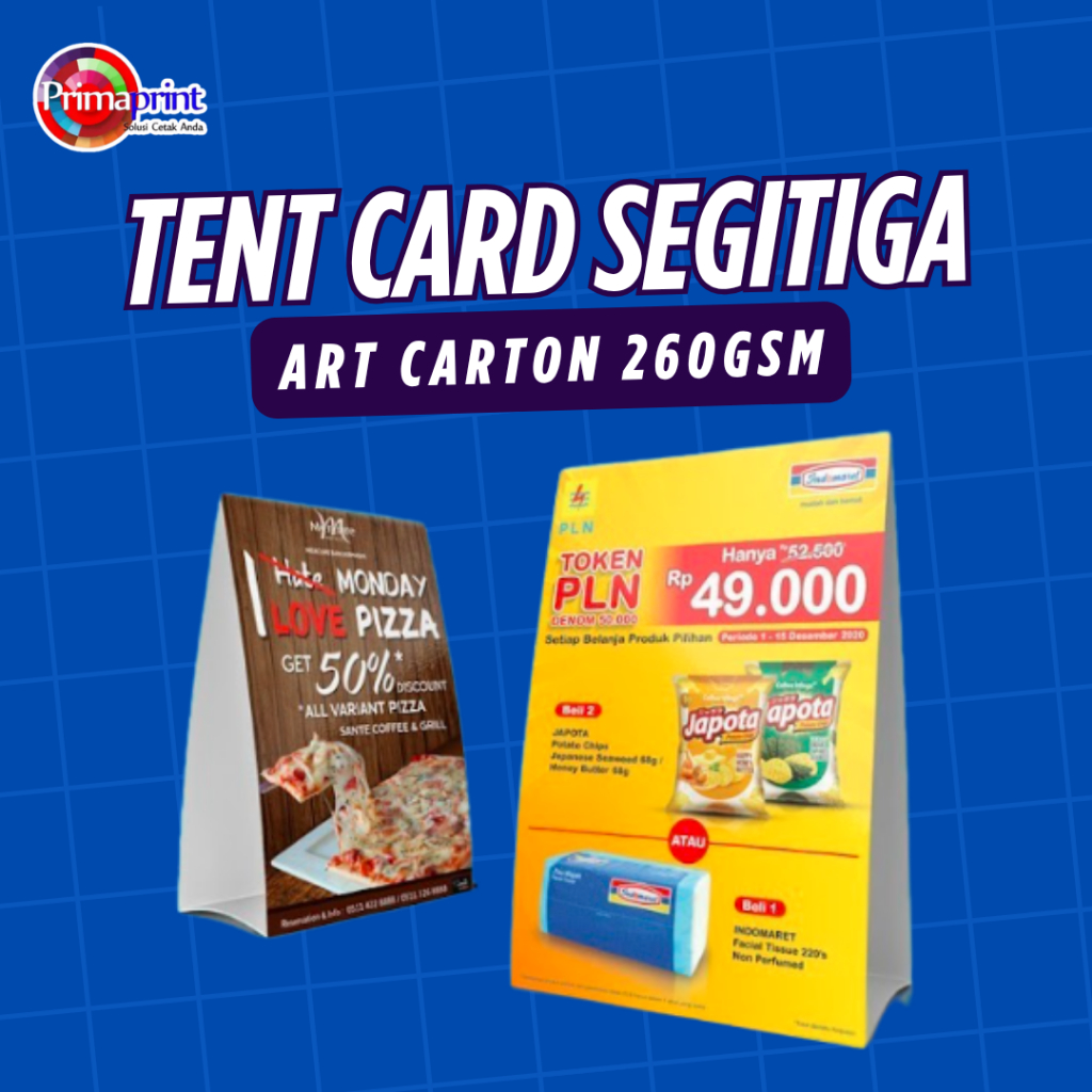 Jual Cetak Tentcard A5 Segitiga Art Carton 260 Gsm Custom | Printing Menu Promo Kertas Karton ...
