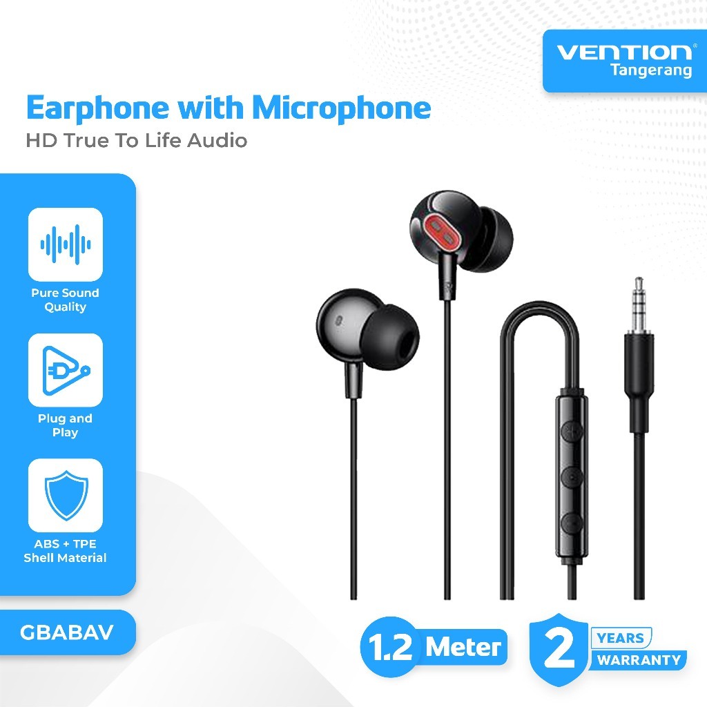 Jual VENTION GBABAV Stereo Headset Echo Lite 3.5mm with Microphone 1,2 ...