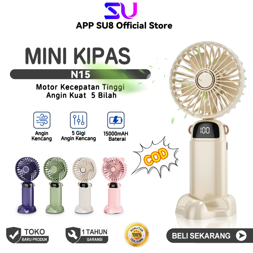 Jual APP SU8 Kipas Angin Mini Portable USB 20000 mAh Rechargeable ...