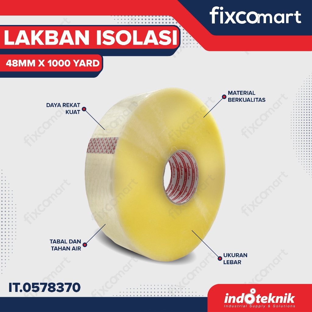 Jual Lakban Isolasi Bening INDOTEKNIK 1000 YARD Tape - Alat Perekat ...