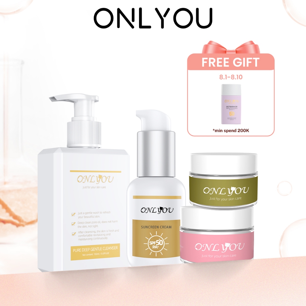 Jual ONLYOU 5Pcs Face Makeup Set SPF50+ PA + Sunscreen + Facial Wash ...