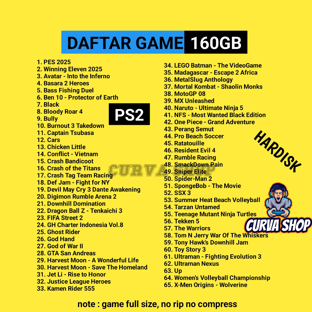 Jual HDD Eksternal PS2 160GB Full Bisa Request | Shopee Indonesia