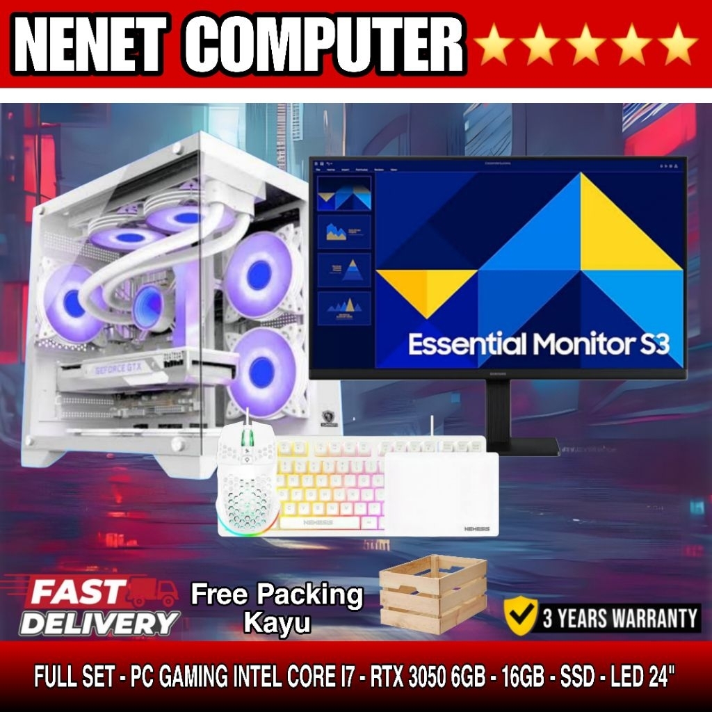 Jual FULL SET - PC Gaming Intel Core i7 4770 | RTX 3050 6GB | 16GB ...