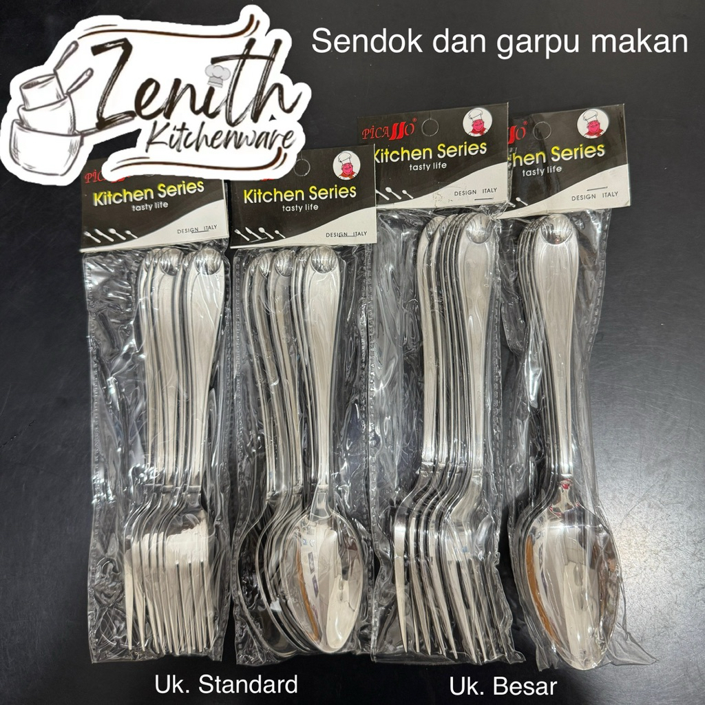 Jual 6 PCS SENDOK GARPU MAKAN STAINLESS STEEL SUPER TEBAL 61 GRAM MERK ...
