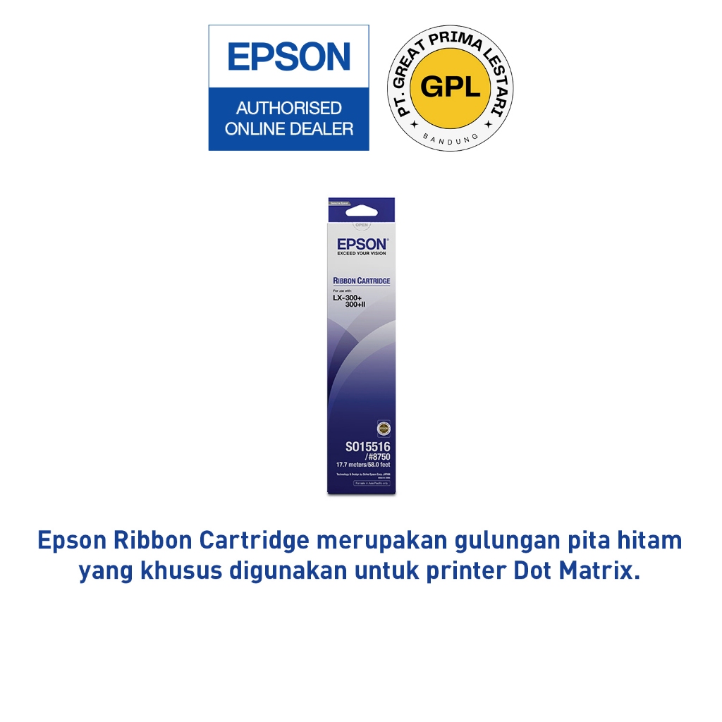 Jual Epson Ribbon Catridge 8750 SO15516 - Ribbon Cartridge Printer LX ...