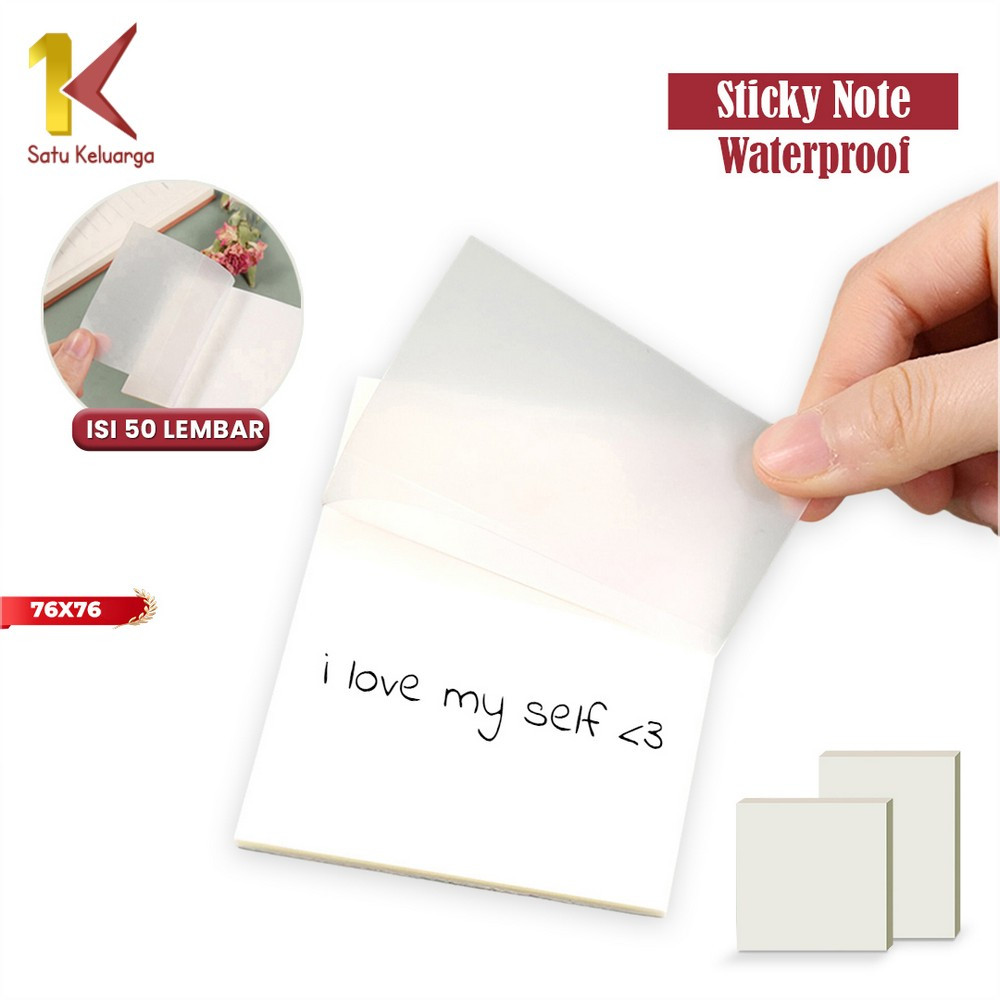 Jual EC Satu Keluarga Sticky Note Transparan UK 76X76 Isi 50 Lembar A87 ...