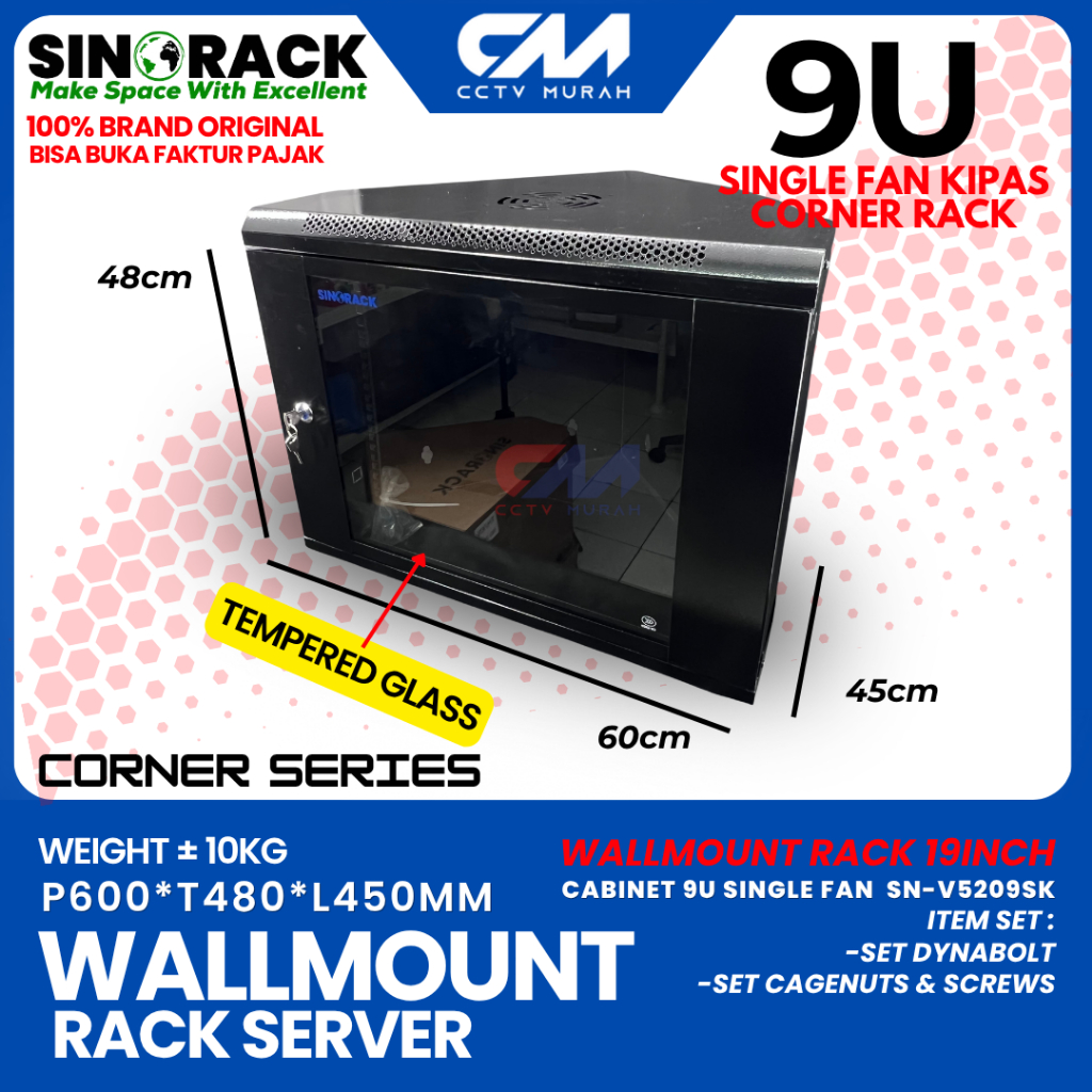 Jual Wall Mount Rack Server Sinorack 9U , Rack Server Siku Type SN-V5209SK | Shopee Indonesia