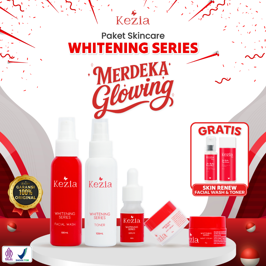 Jual (NEW) KEZIA Beauty - WHITENING PACKAGE SERIES - Paket Glowing Lengkap (FREE 1 FACIAL WASH ...