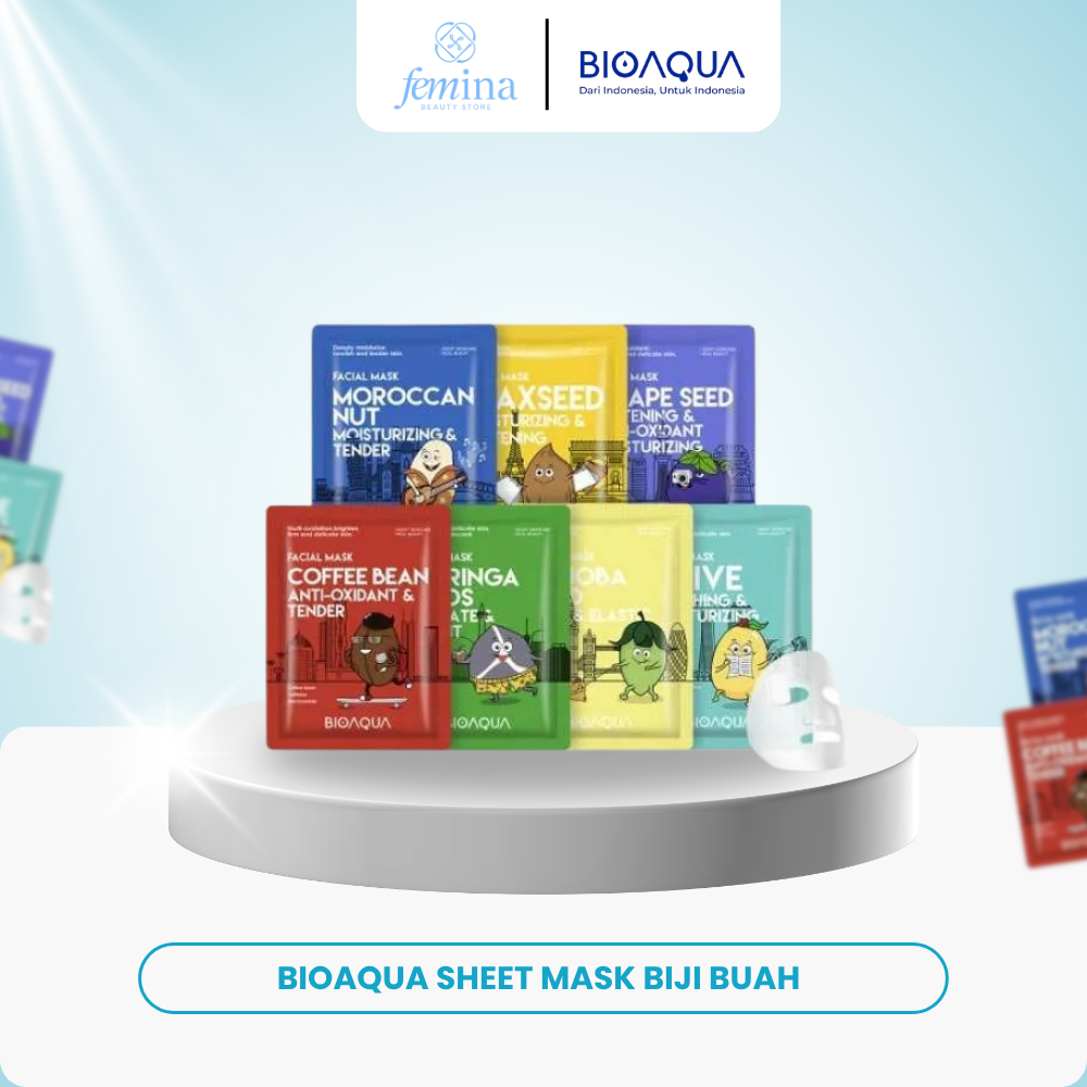 Jual Bioaqua Sheet Mask Masker Wajah Biji Buah | Shopee Indonesia