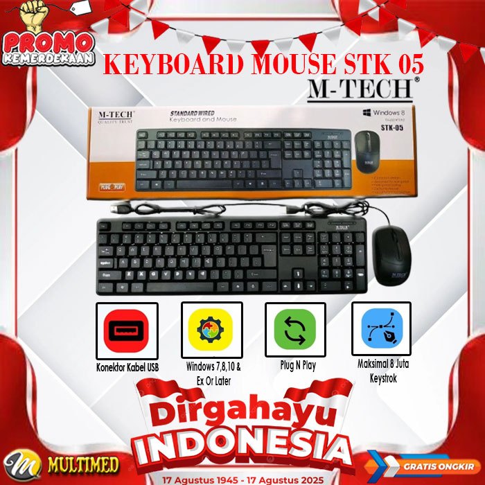 Jual Keyboard + Mouse M-Tech STK-05 Kabel Original | Shopee Indonesia