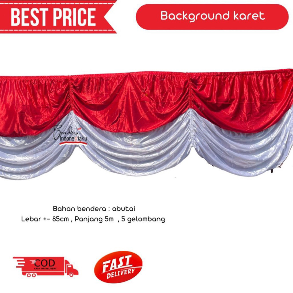 Jual Bendera Indonesia Background Merah Putih 5meter Karet Bendera ...