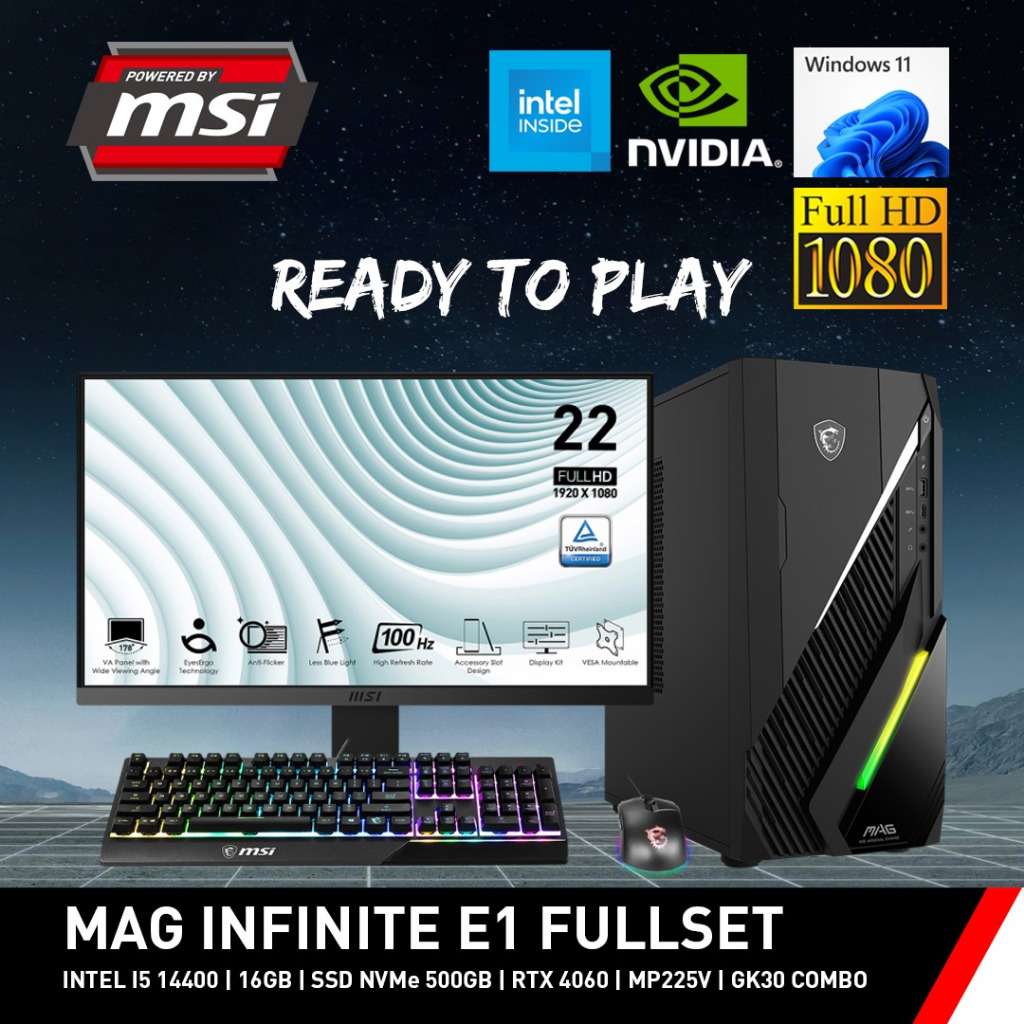 Jual MSI Fullset MAG Infinite E1 14th - Intel i5-14400 | RTX 4060 ...