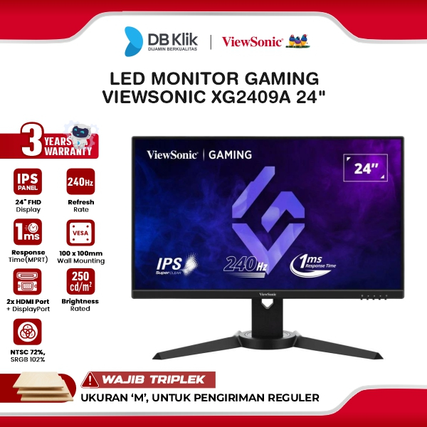 Jual VIEWSONIC LED Monitor Gaming XG2409A 24" IPS FHD 240Hz 1ms AMD ...