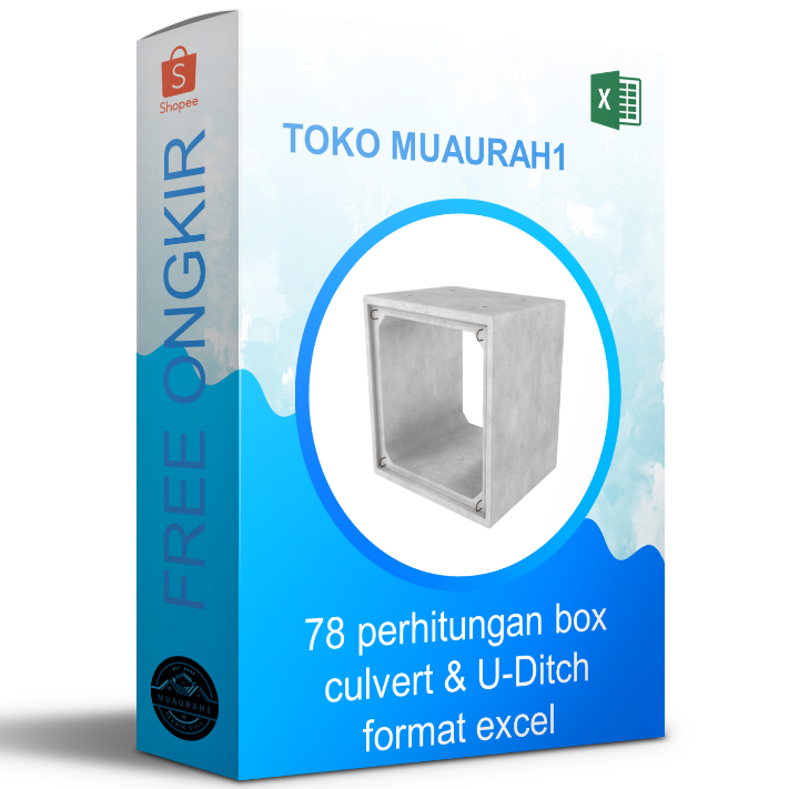 Jual 78 perhitungan box culvert & U-Ditch format excel untuk referensi ...