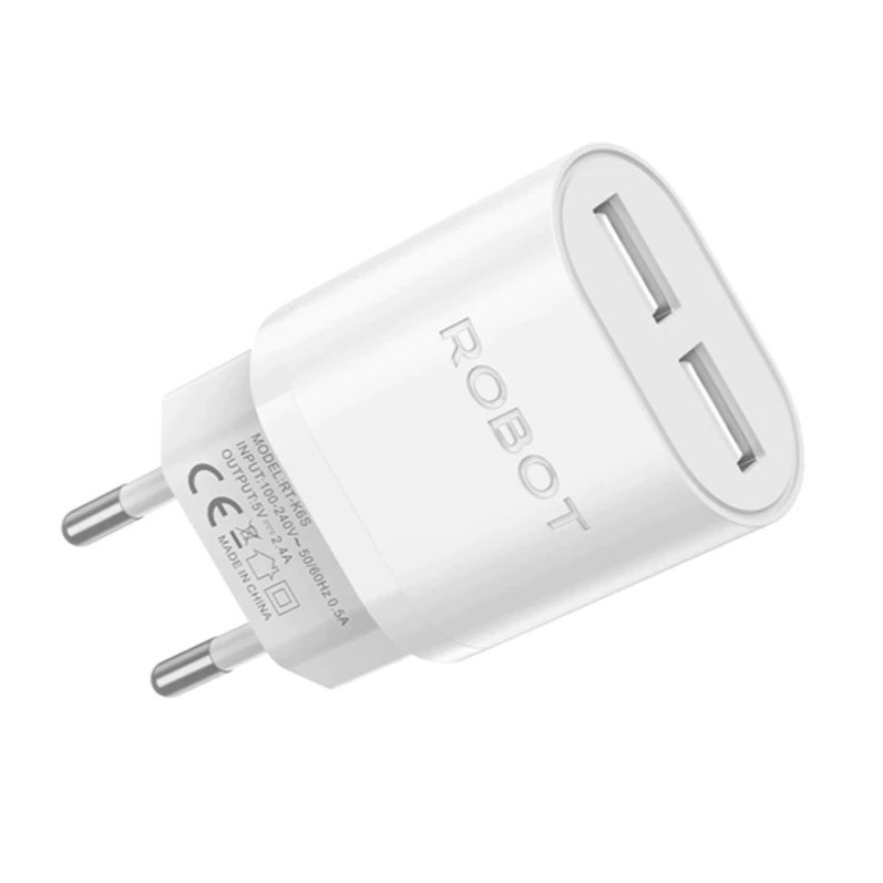 Jual [ECERAN]Batok Cas Kepala Cas Charger Robot RT-K6S 2.4A Dual port ...