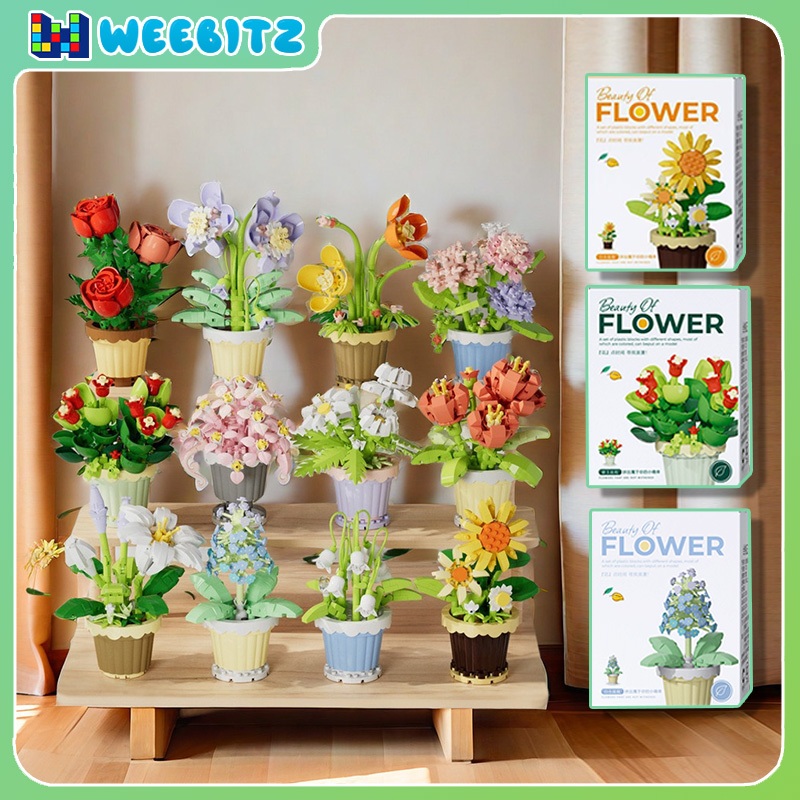 Jual Weebitz Balok Bunga Buku Pot Bunga Nano Block Rakitan Bangunan ...